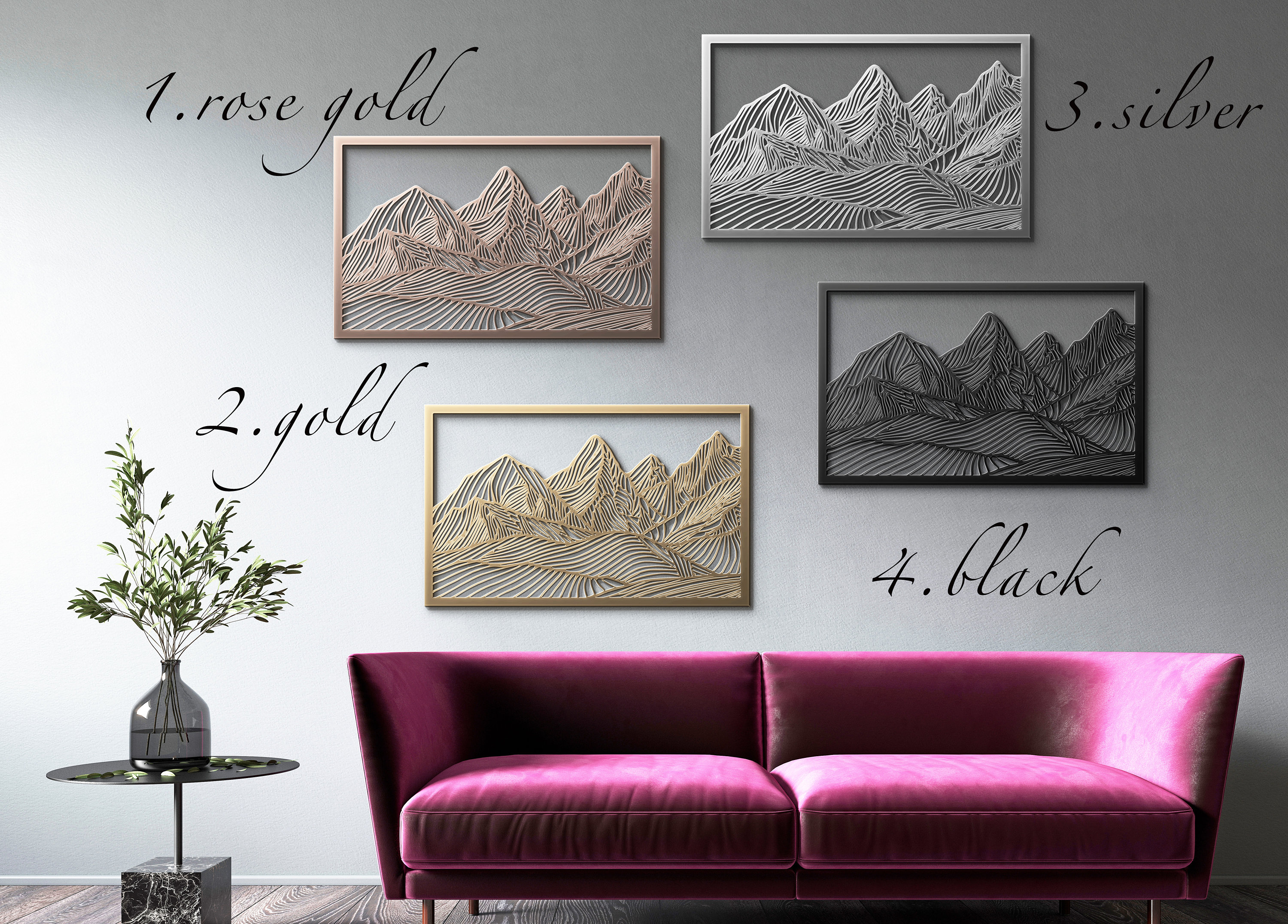 Mountain Metal Art Metal Mountain Wall Art Mountain Metal - Etsy