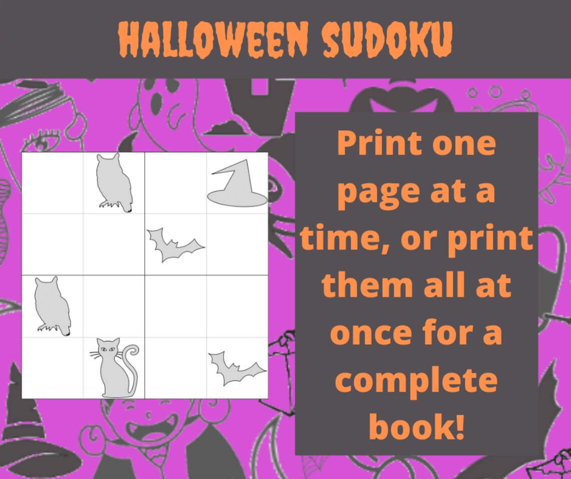 Halloween Printable Sudoku Puzzles for Kids Halloween - Etsy France