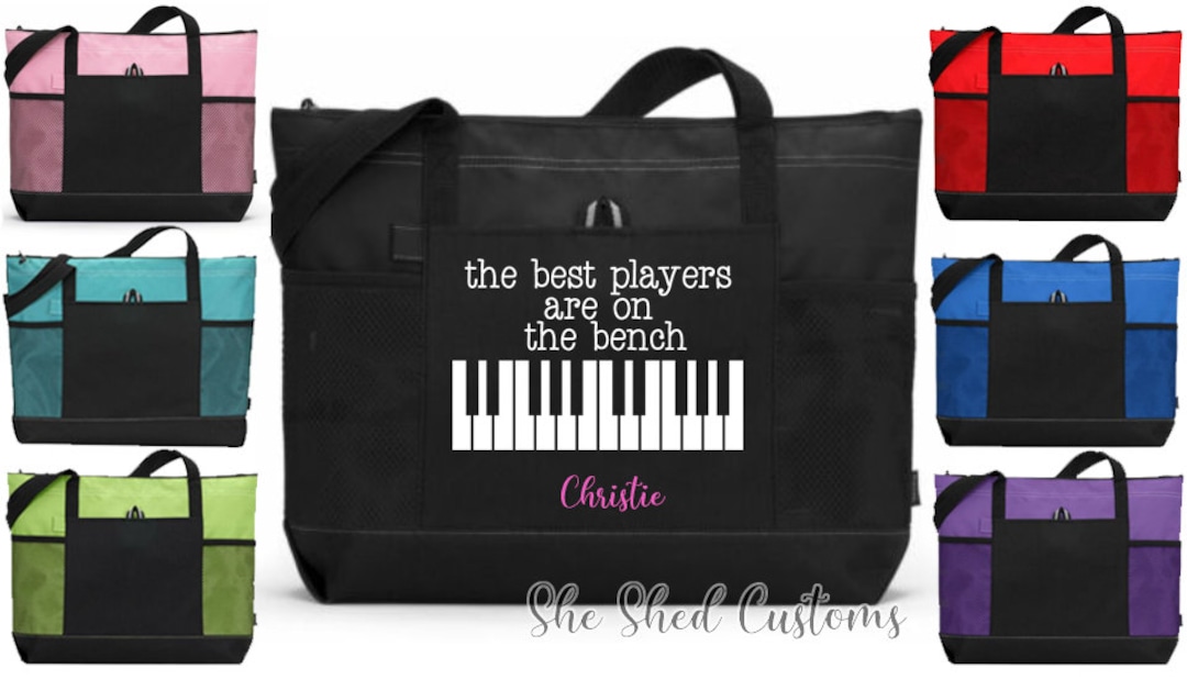 MUSIC Custom Tote Bag - Add a NAME - Choose Your Colors - Piano - the ...