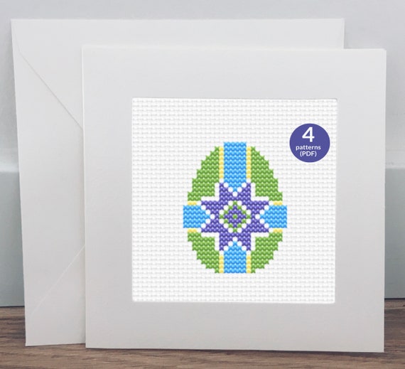 4 Mini Easter Egg Cross Stitch Patterns Small Cross Stitch - Etsy