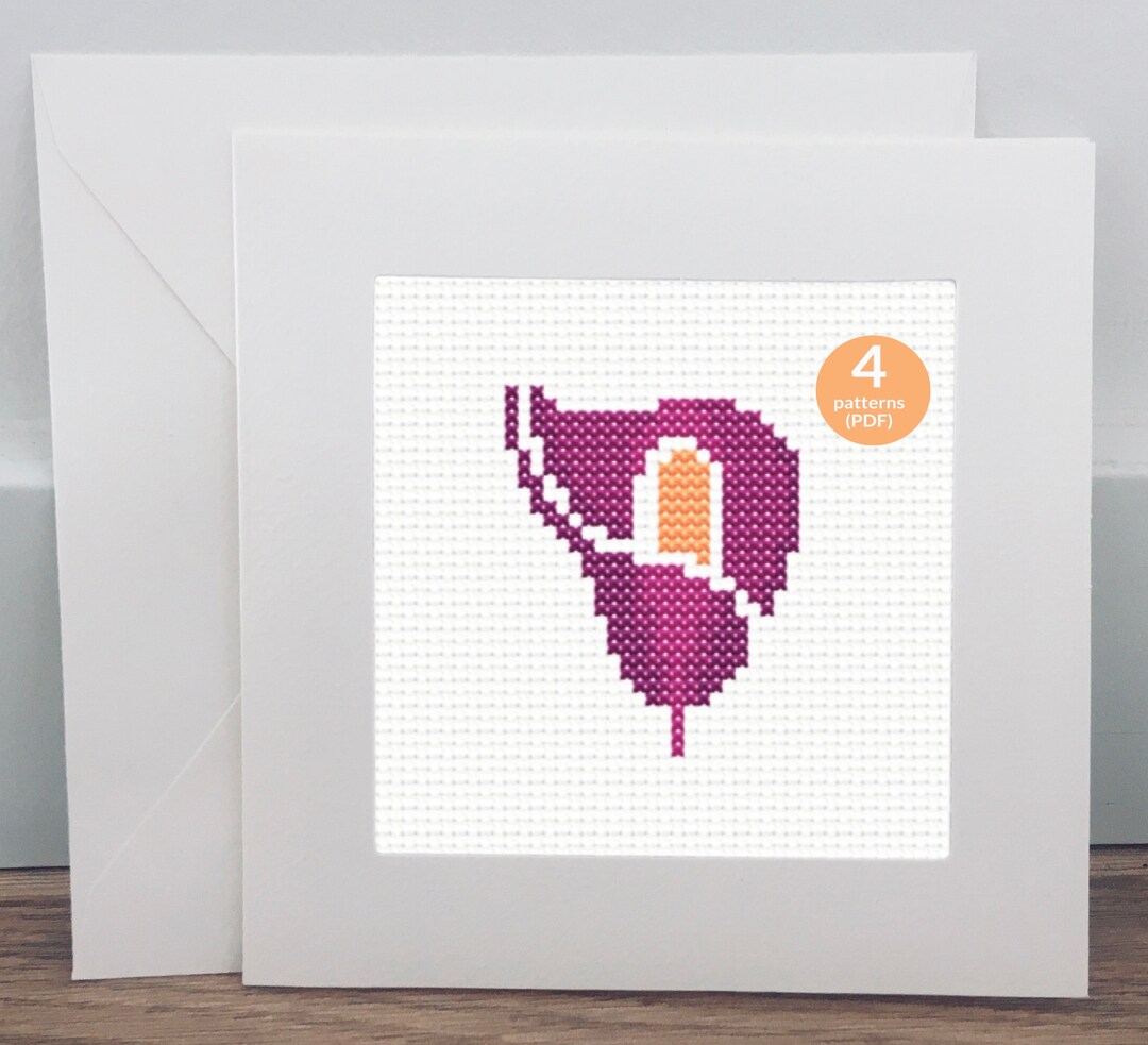 Calla Lily Cross Stitch Pattern, 4 Small Cross Stitch Flowers - Etsy