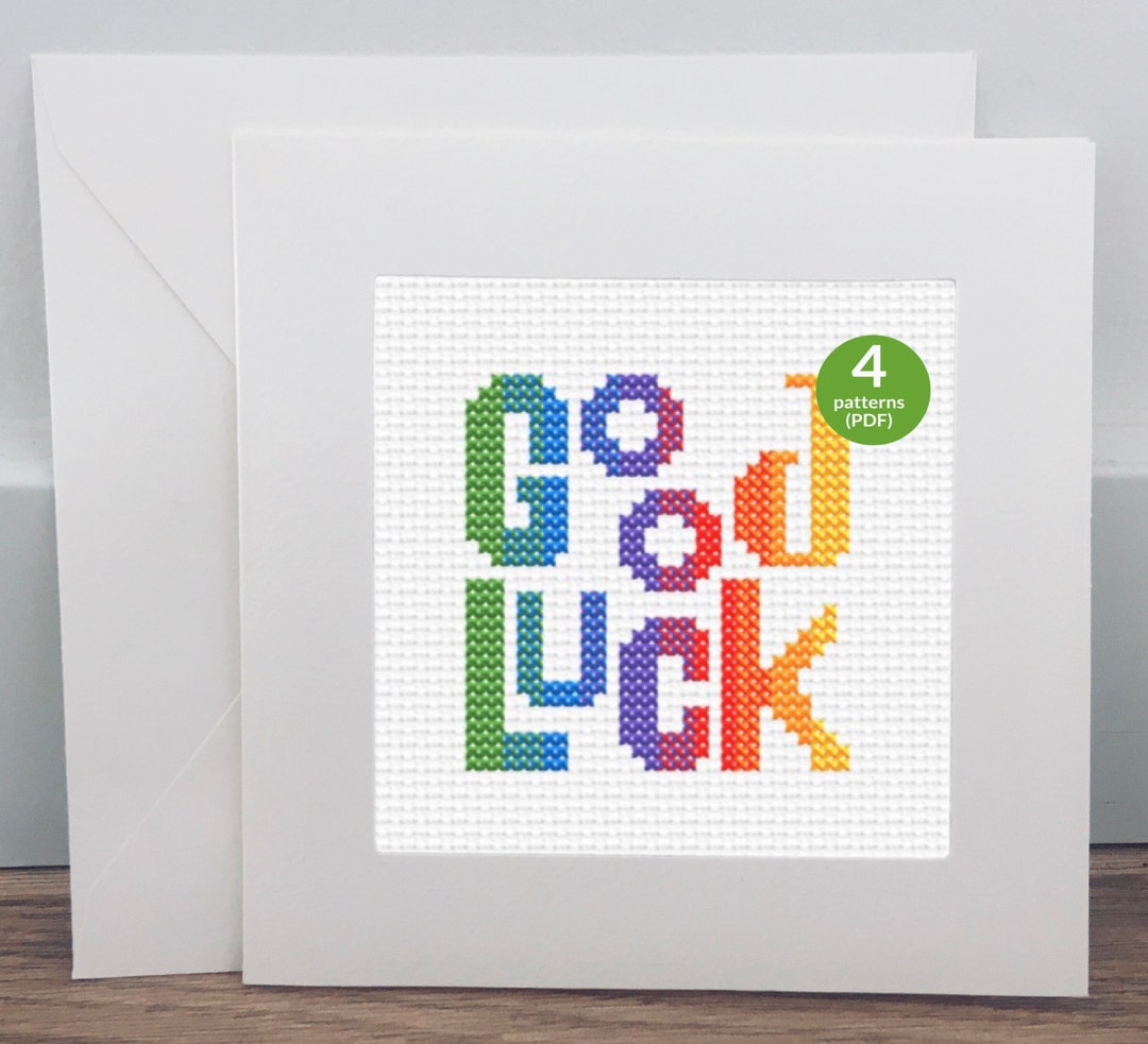 Small Good Luck Cross Stitch Pattern, DIY Good Luck Greeting Card - Etsy