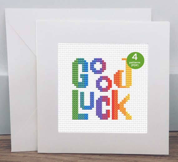 Small Good Luck Cross Stitch Pattern DIY Good Luck Greeting | Etsy UK