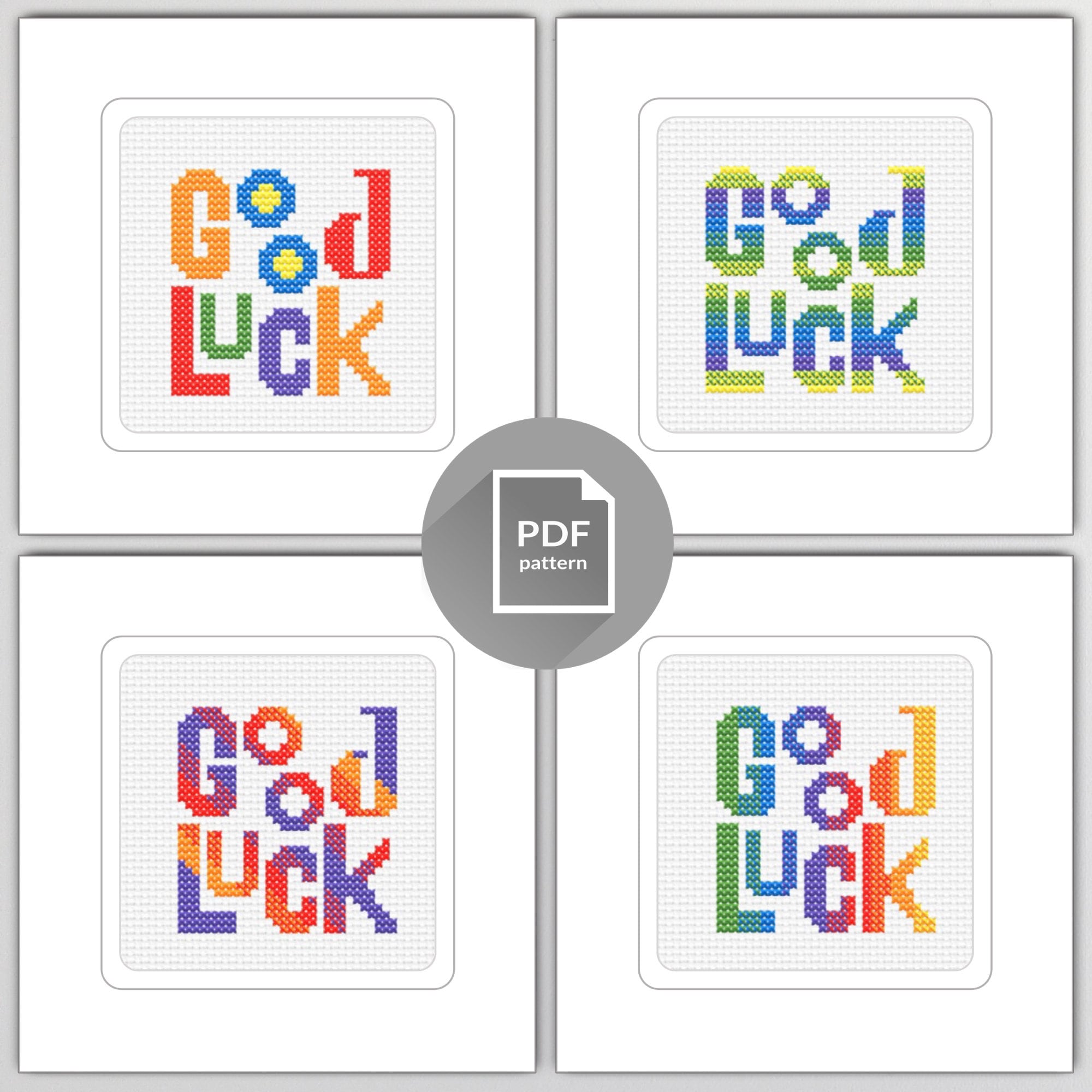 Small Good Luck Cross Stitch Pattern, DIY Good Luck Greeting Card - Etsy