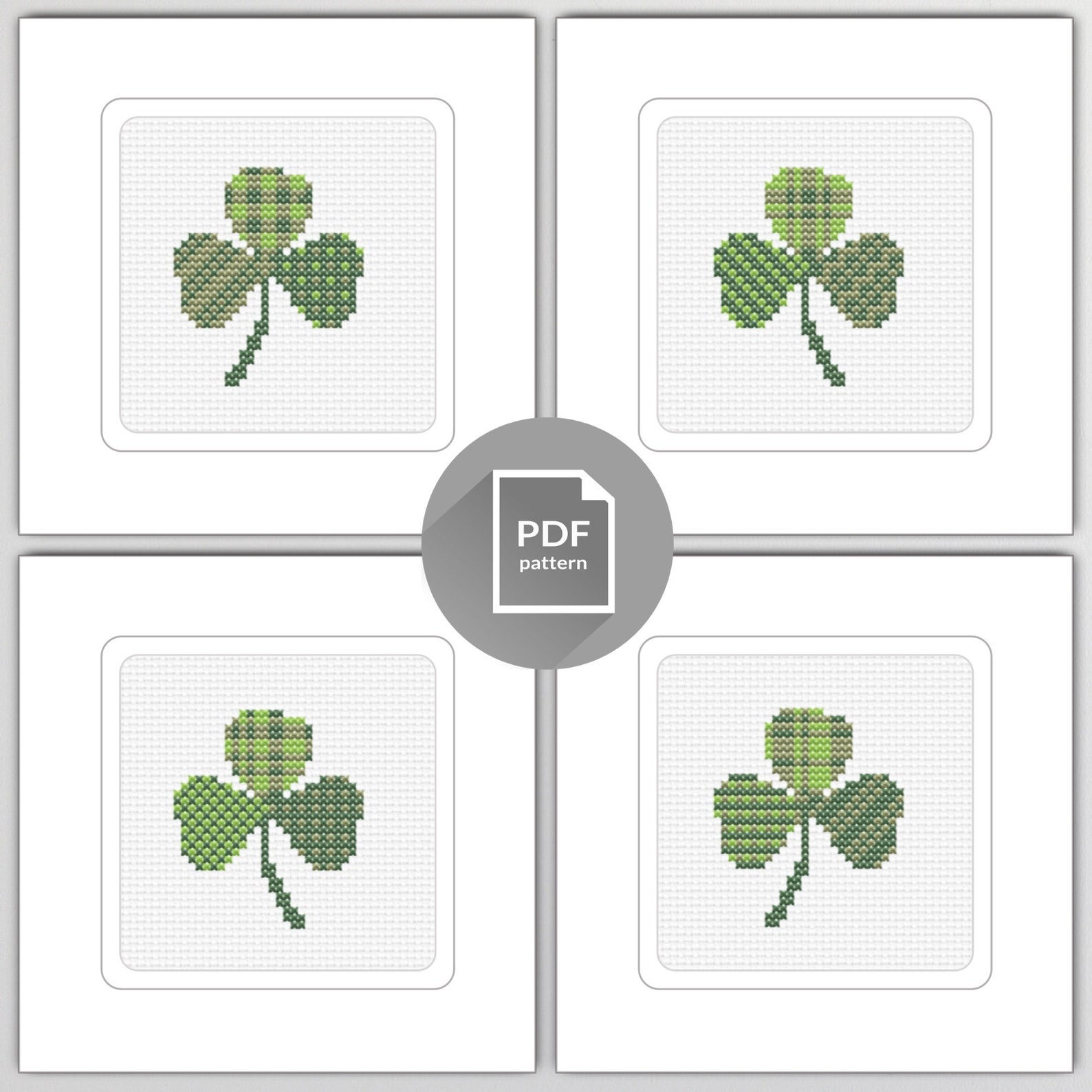 Irish Shamrock Cross Stitch Pattern, St Patrick's Day Cross Stitch ...