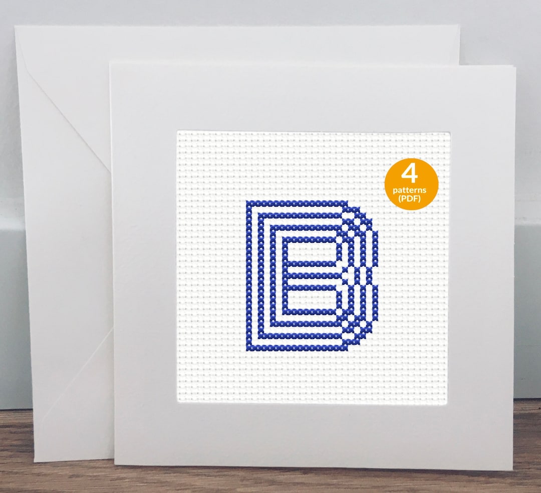B Monogram Cross Stitch Pattern - Etsy