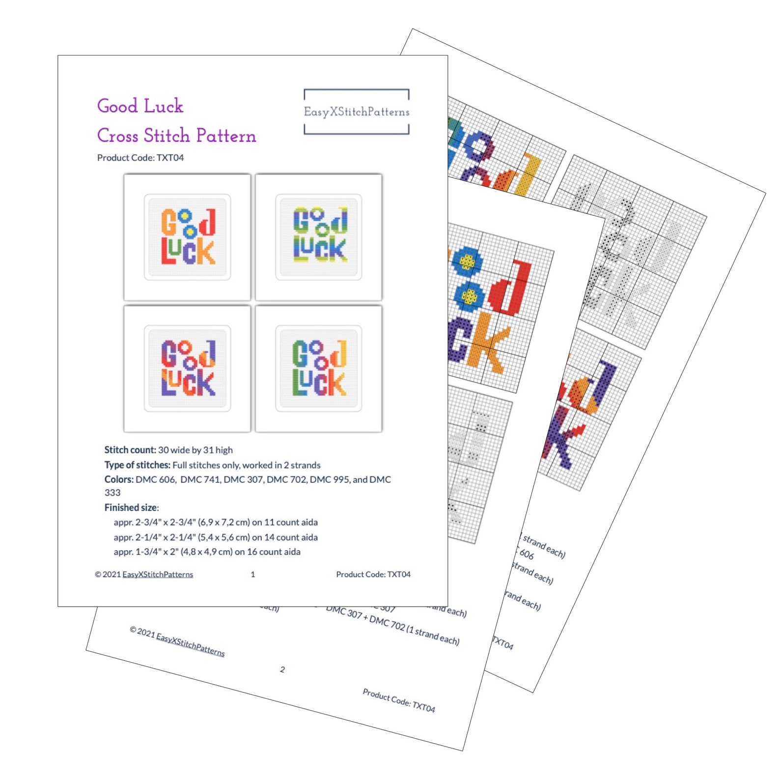Small Good Luck Cross Stitch Pattern, DIY Good Luck Greeting Card - Etsy
