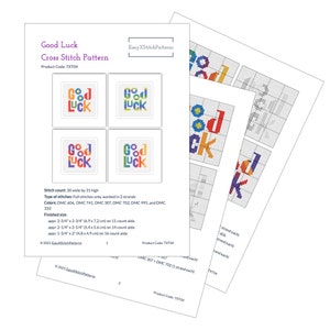 Small Good Luck Cross Stitch Pattern, DIY Good Luck Greeting Card - Etsy