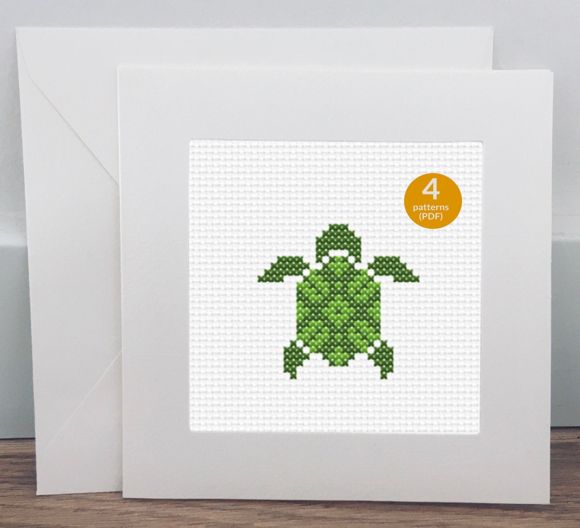 Mini Turtle Cross Stitch Patterns Small Animal Cross Stitch - Etsy
