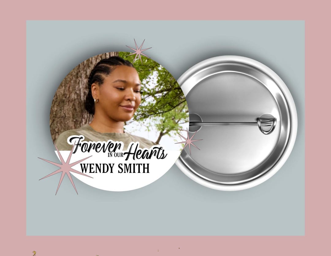 Personalized Memorial Pin: Forever in Our Hearts Tribute Keepsake (2.5 ...
