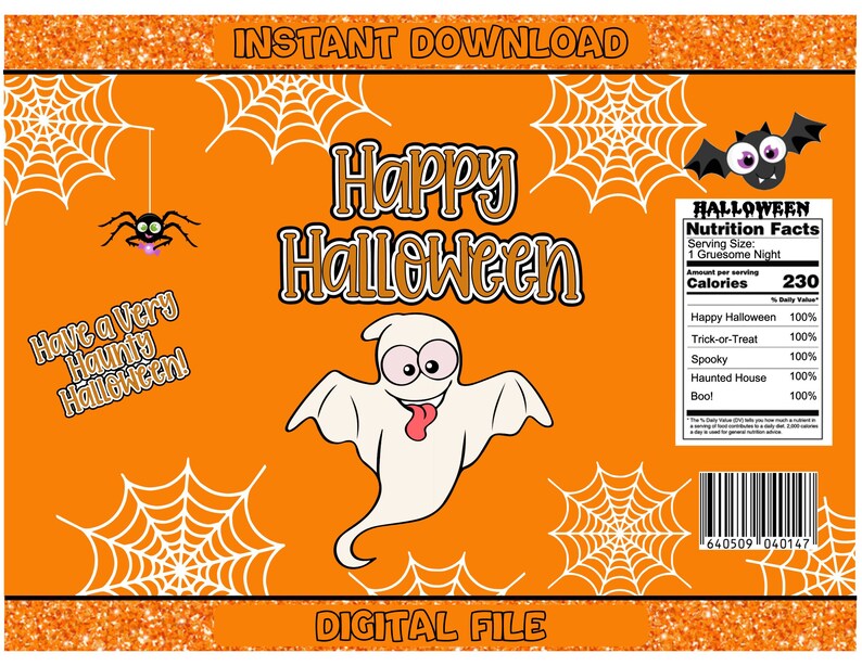 Halloween Chip Bag.halloween Goodie Bag.trick or Treat Bag.party Bag ...