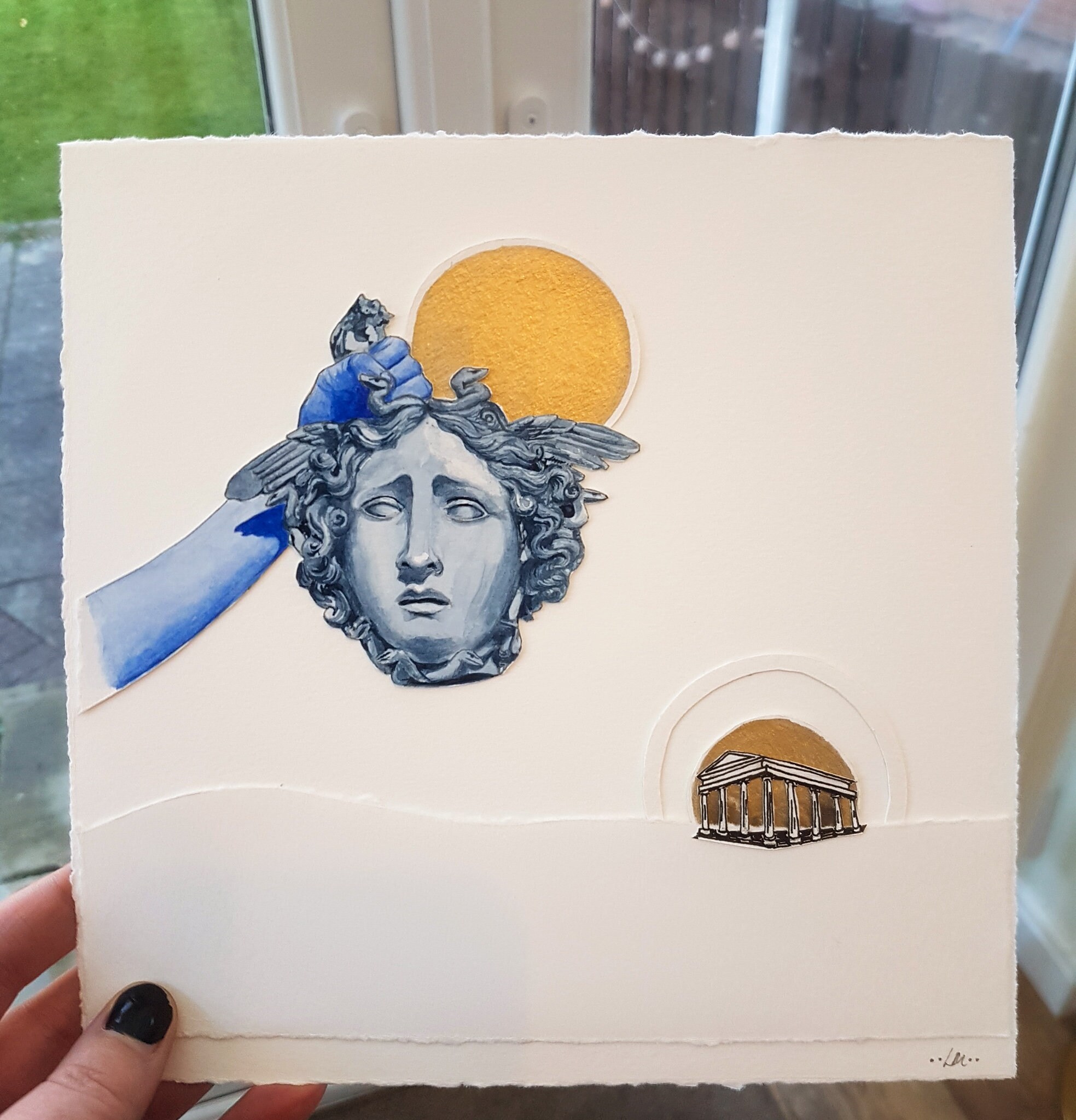 Medusa Hand Painted Collage Original, Greek Mythology Art, Neo ...