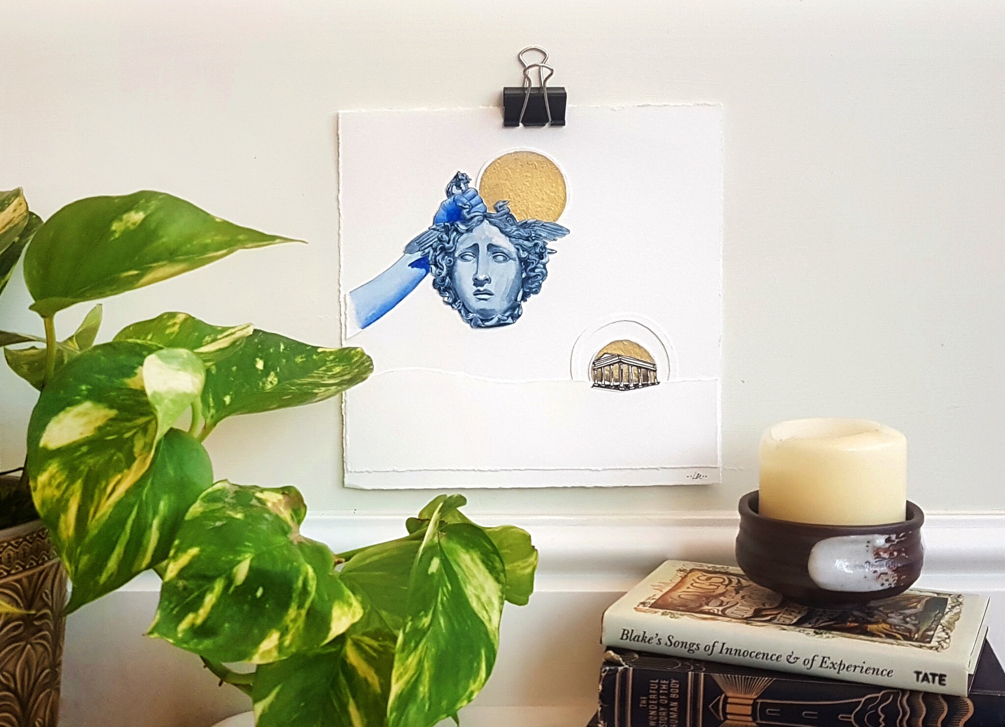 Medusa Hand Painted Collage Original, Greek Mythology Art, Neo ...