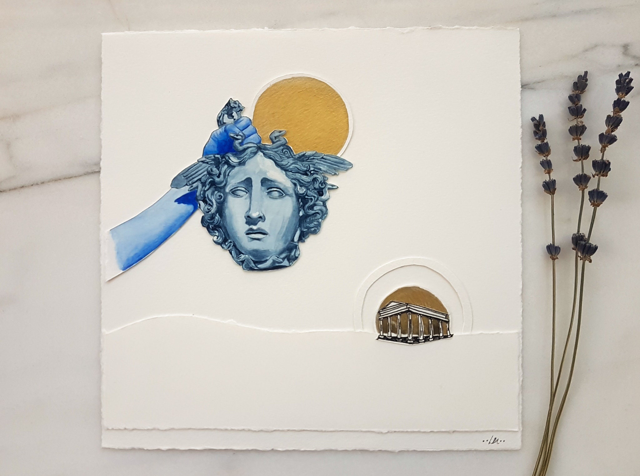 Medusa Hand Painted Collage Original, Greek Mythology Art, Neo ...