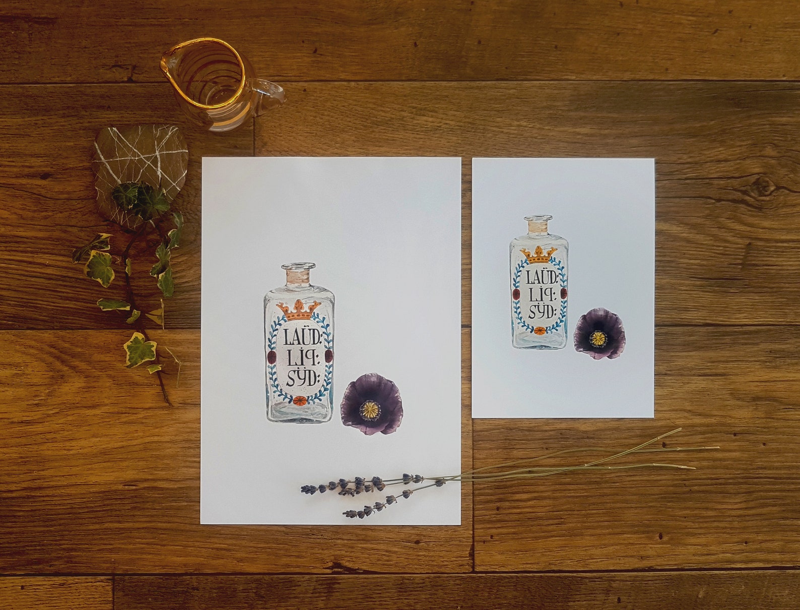 Laudanum Apothecary Poison Bottle and Opium Poppy Watercolour Print ...
