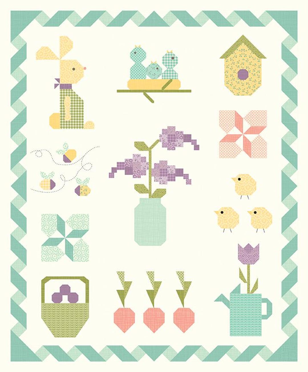 SPRING SAMPLER Boxed Quilt Kit by Riley Blake Designs. Includes Adel in ...