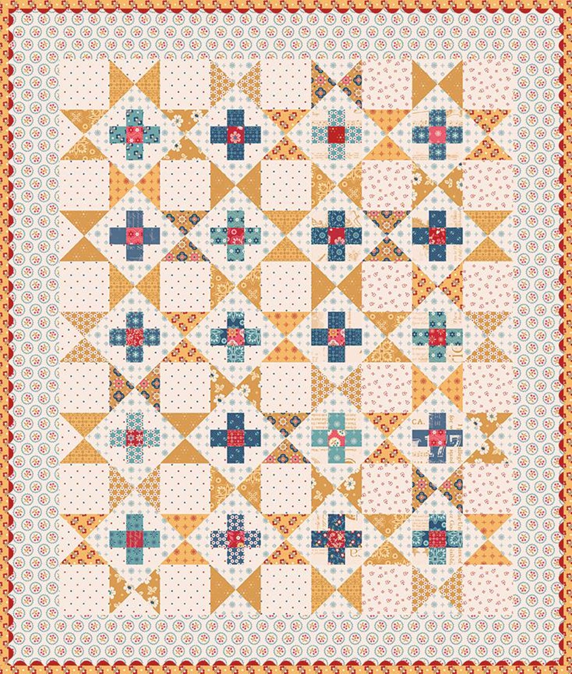 Lori Holt Oh Beautiful Flag Runner & Amber Waves Mini Quilt Kit by ...
