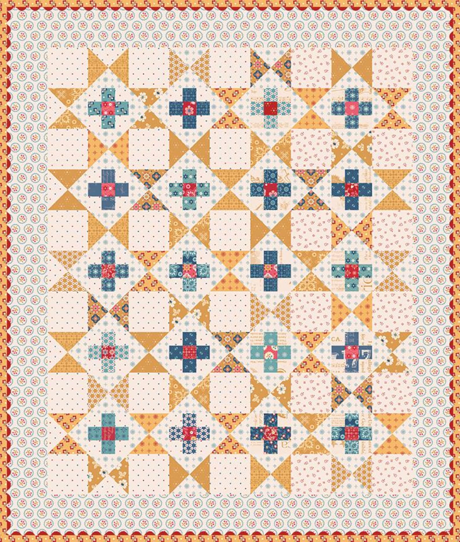 Lori Holt Oh Beautiful Flag Runner & Amber Waves Mini Quilt Kit by ...
