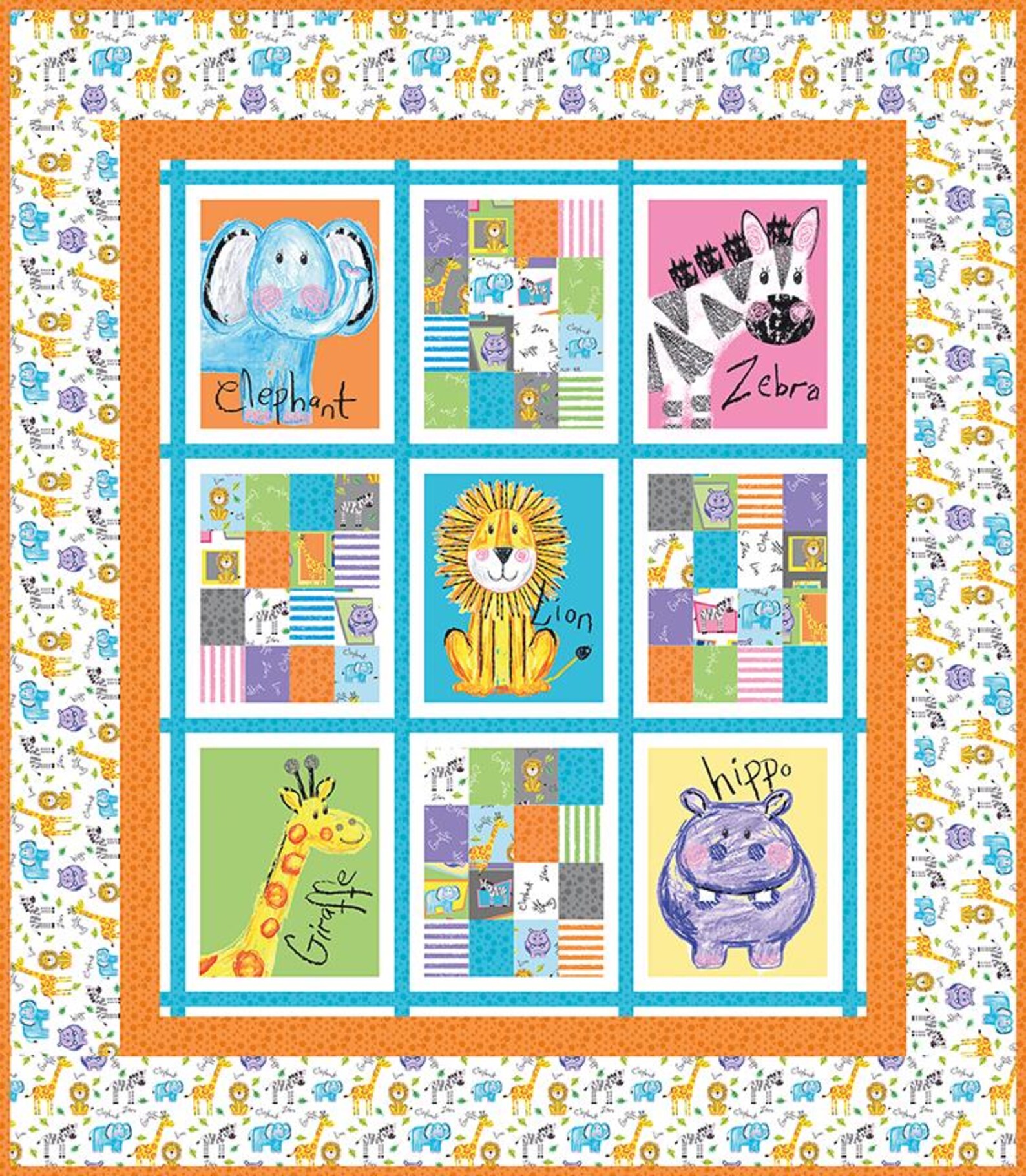 CRAYOLA Colorful Friends Panel Quilt Kit - Includes Fabric for Top and ...
