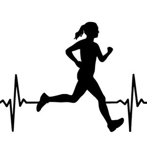 Runner Heart Beat Decal for Car, Truck, Laptop, Tablet, Bumper Sticker ...