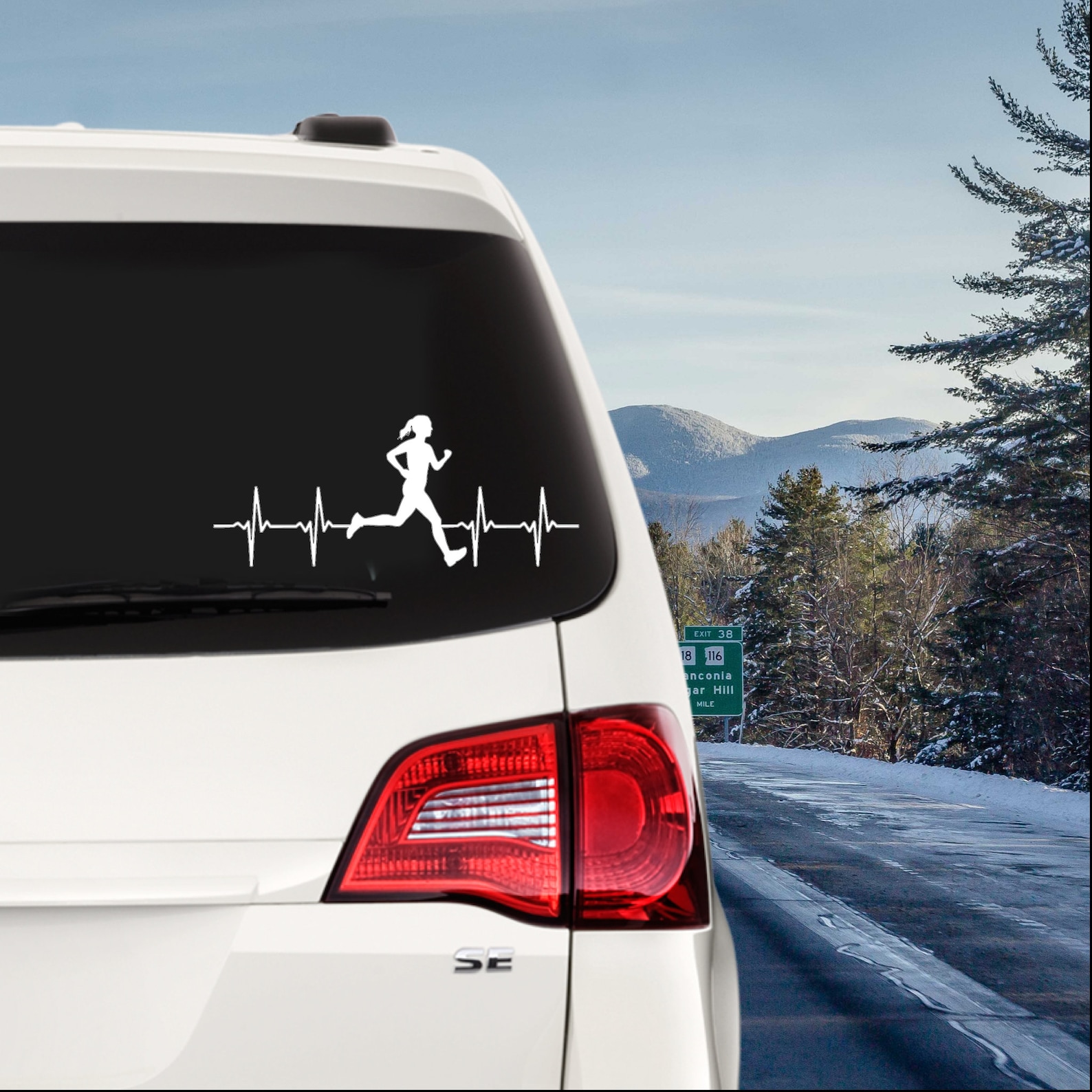 Runner Heart Beat Decal for Car, Truck, Laptop, Tablet, Bumper Sticker ...
