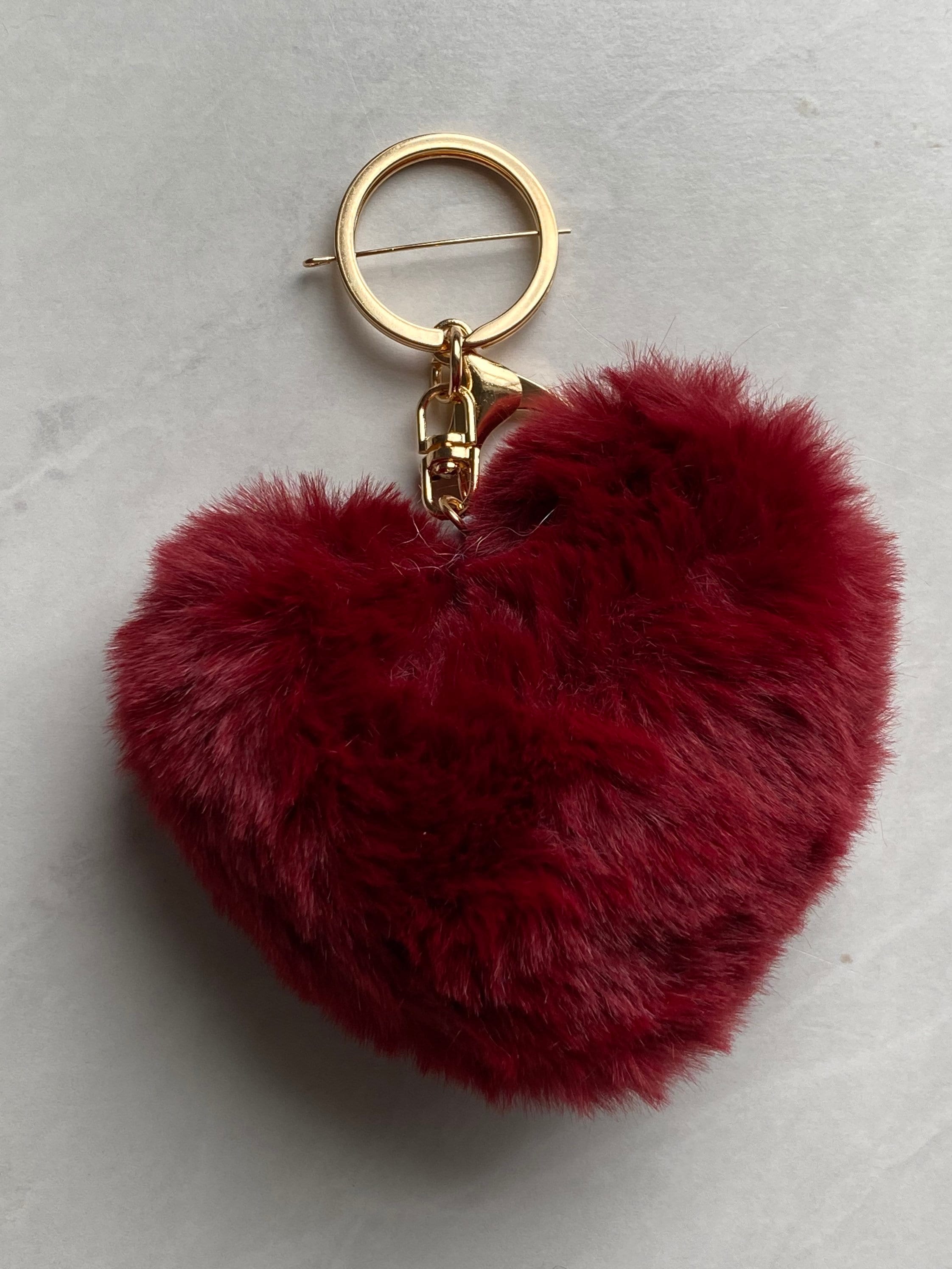 Fluffy Heart Shape Keychains Valentines Gift Handbag | Etsy