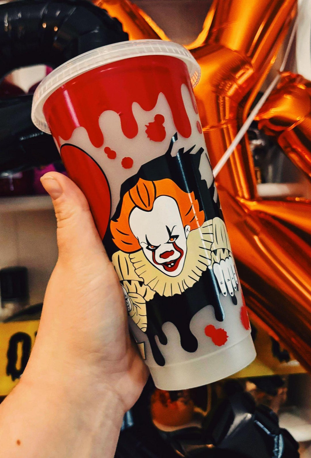 Pennywise IT We All Float Here Georgie Plastic Cold Cup 24oz Tumbler ...