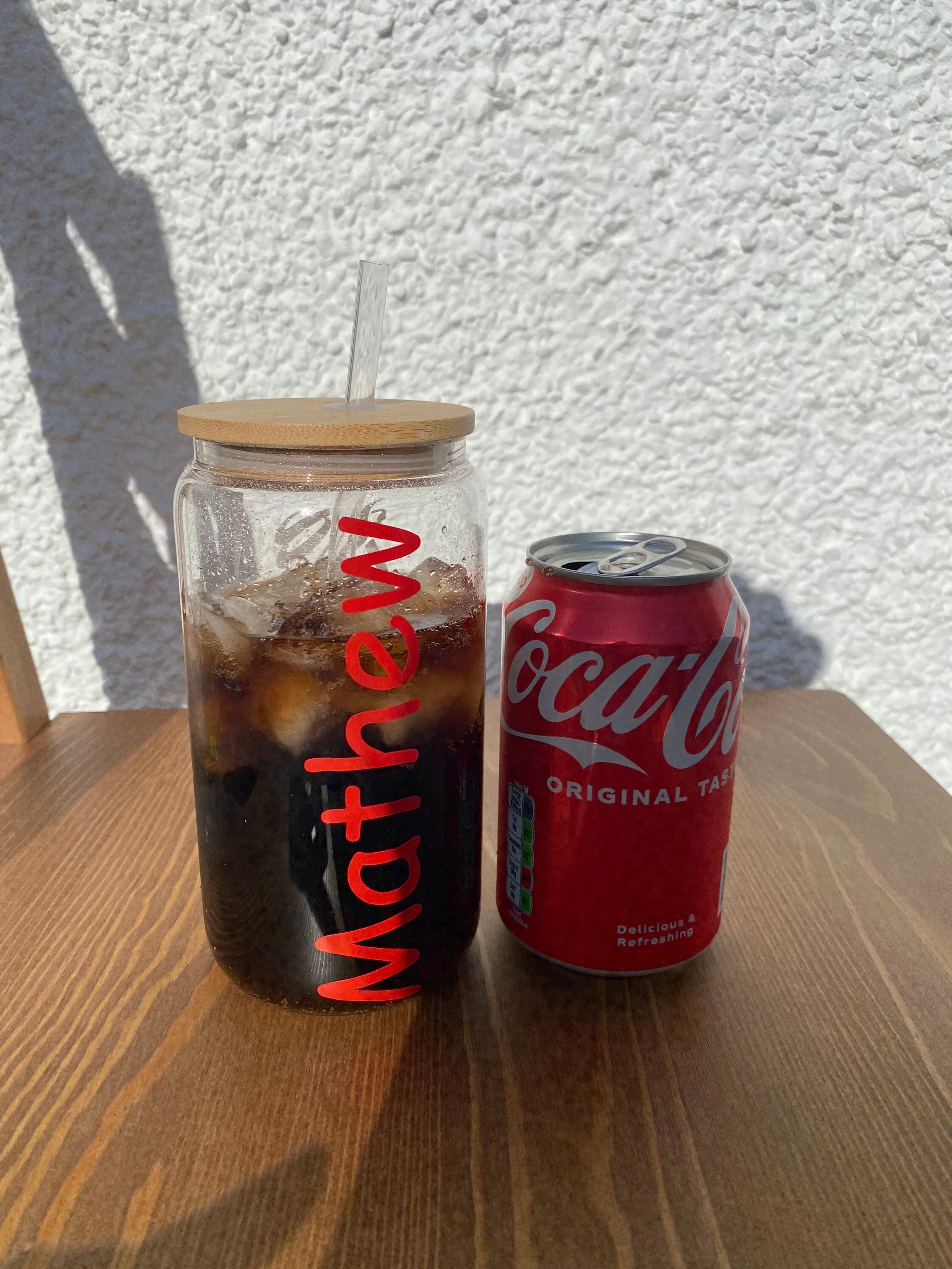 Coca-cola Pop Fizzy Drink Inspired Design Glass With Bamboo - Etsy UK