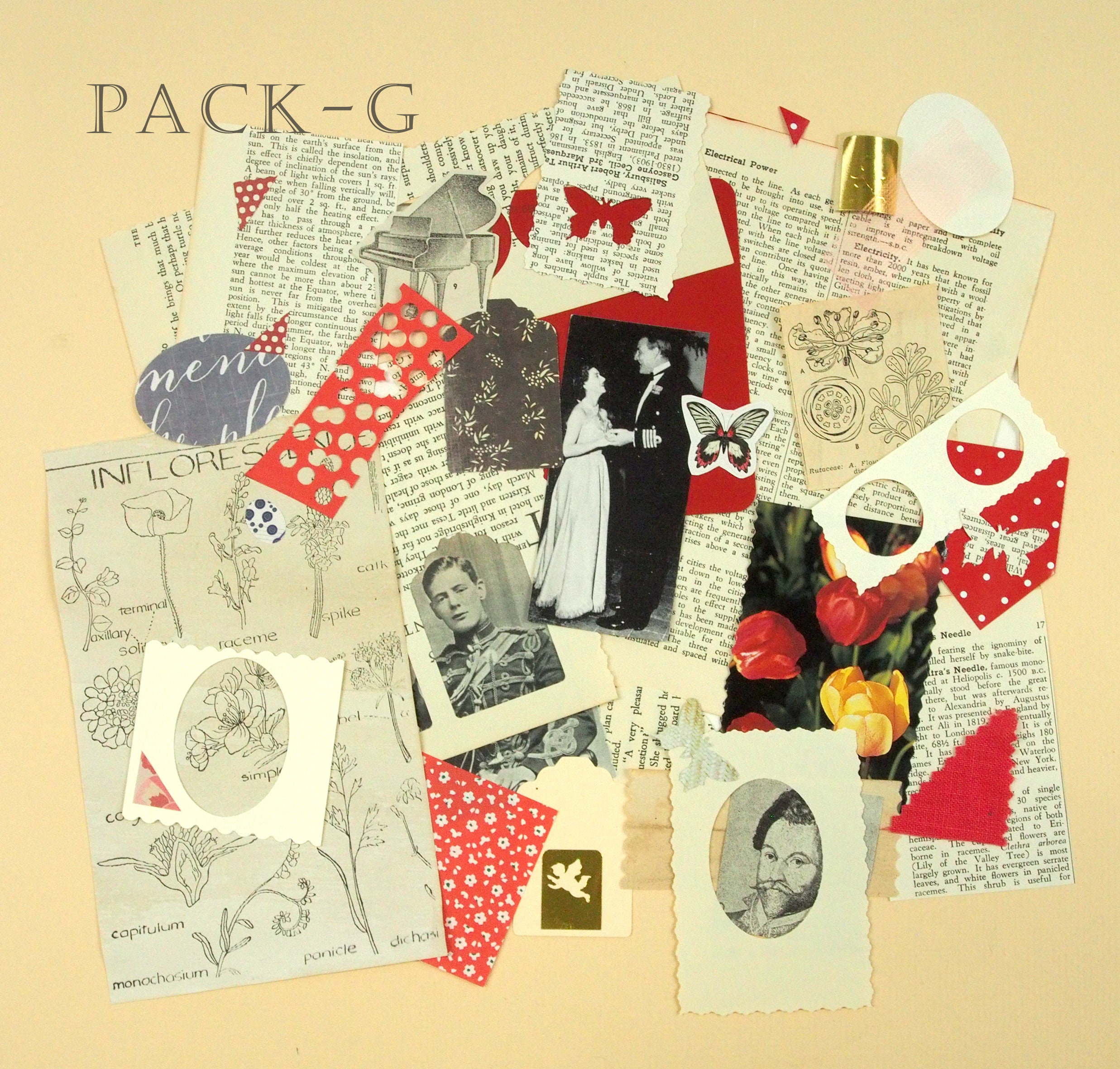 Paper journal paper pieces Craft supply Collage set snail mail VINTAGE ...