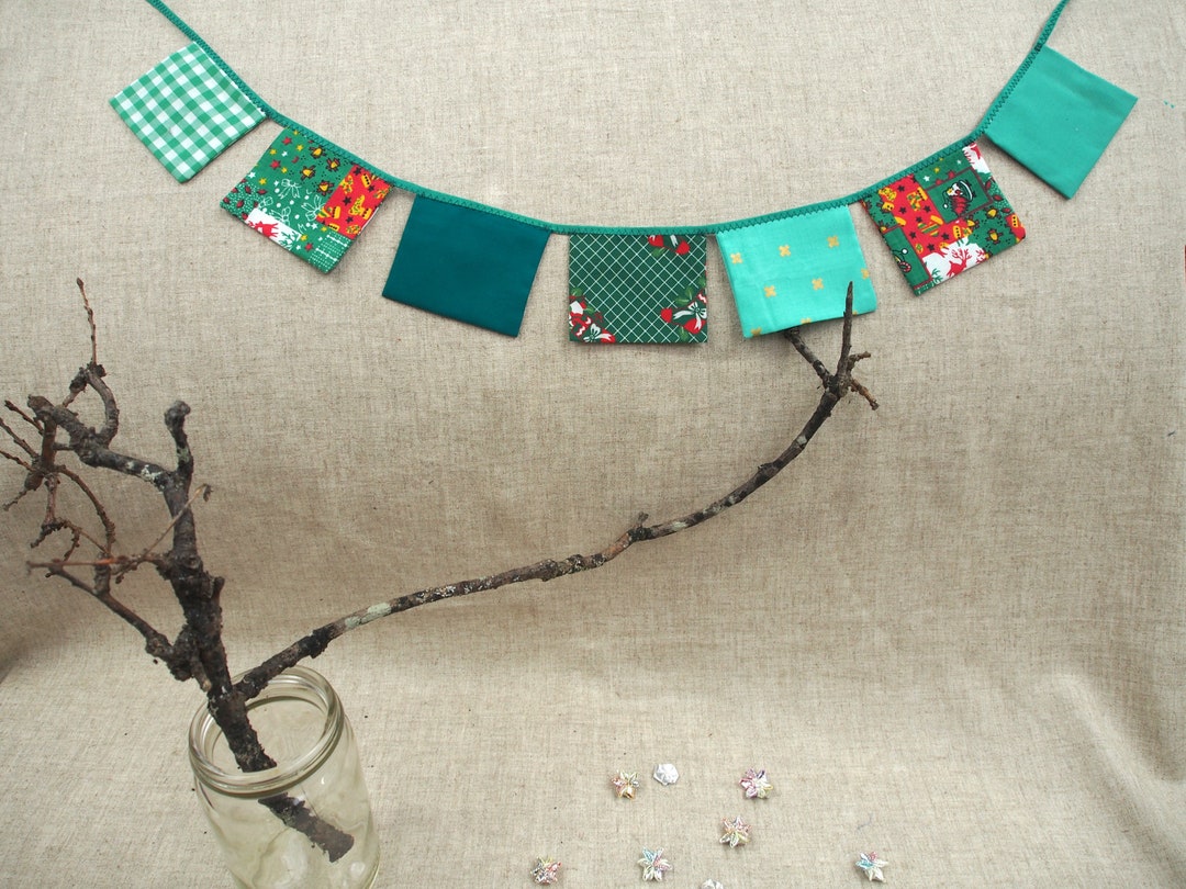 MINI XMAS Flags/christmas Bunting/baby Xmas Bunting/upcycled Bunting ...