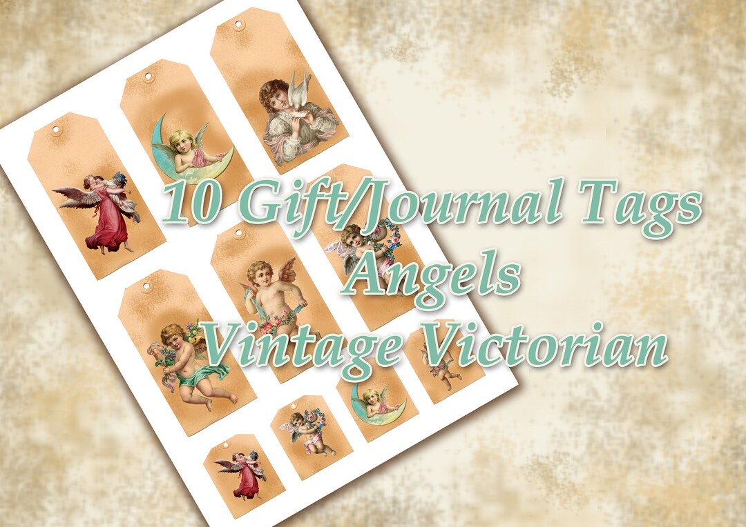 INSTANT DOWNLOAD Vintage Angels/digital Gift Tags/xmas Printable Tags ...