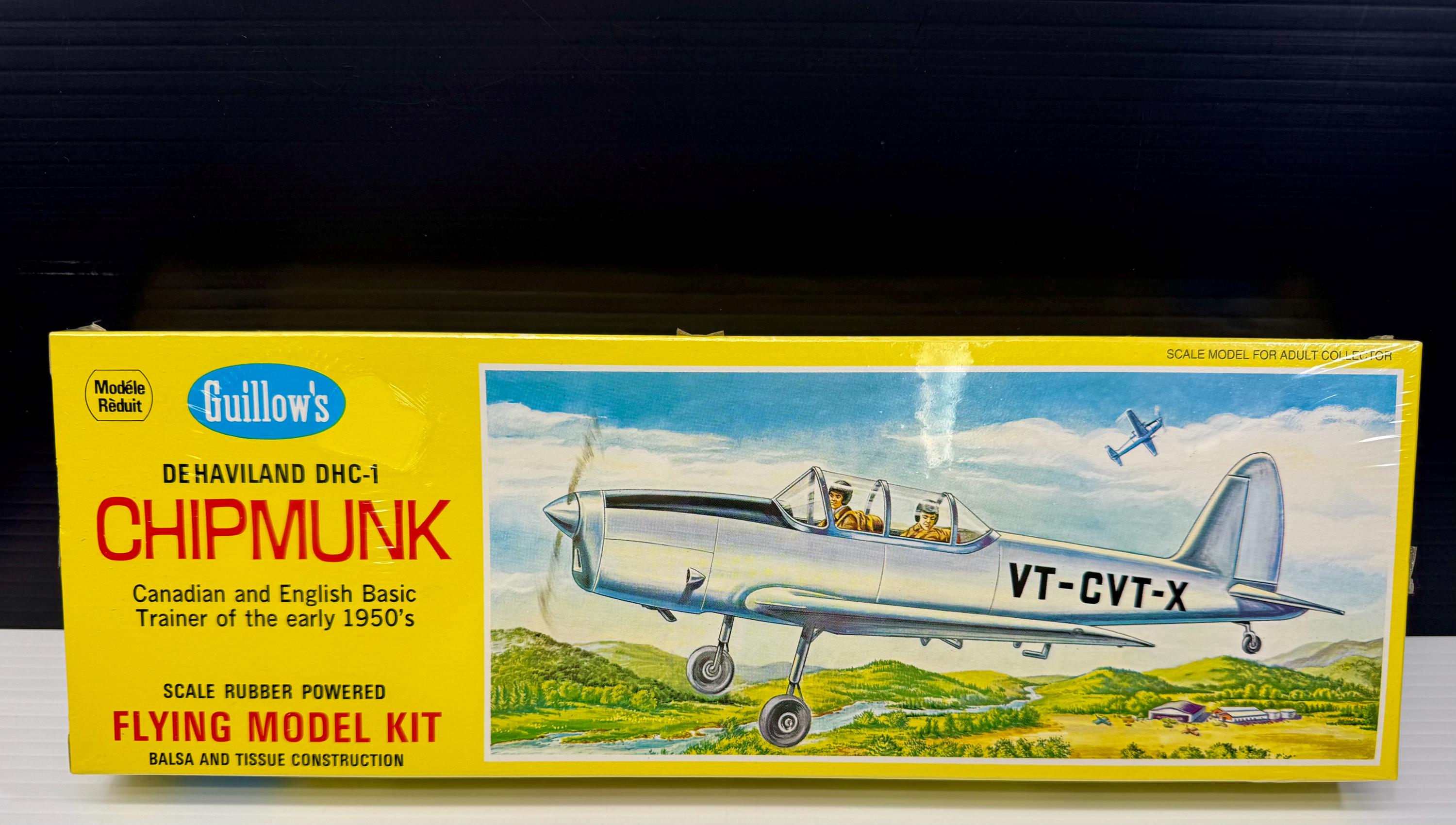 Guillows Dehaviland DHC-1 CHIPMONK New in Box Balsa Wood Flying Model ...