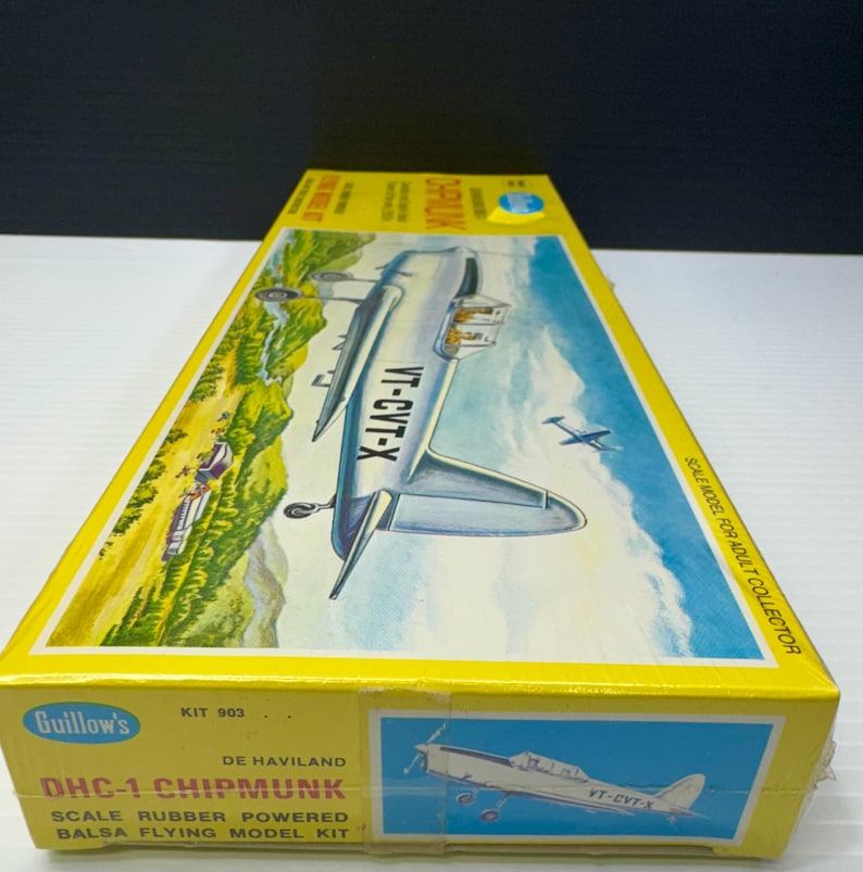 Guillows Dehaviland DHC-1 CHIPMONK New in Box Balsa Wood Flying Model ...