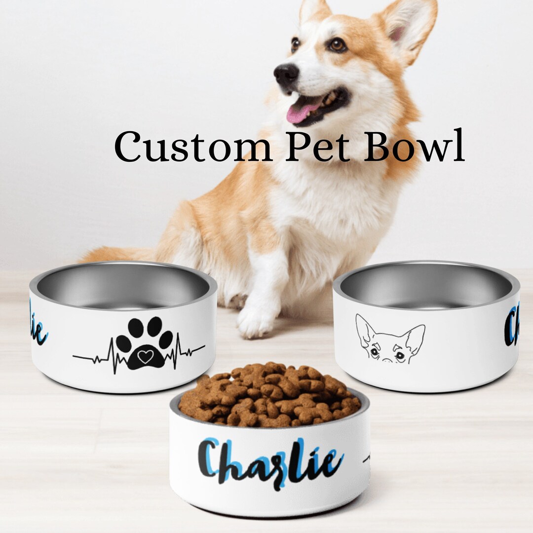 Custom Dog Ears Bowl Personalized Dog Bowl Dog Name Bowl Custom Dog ...