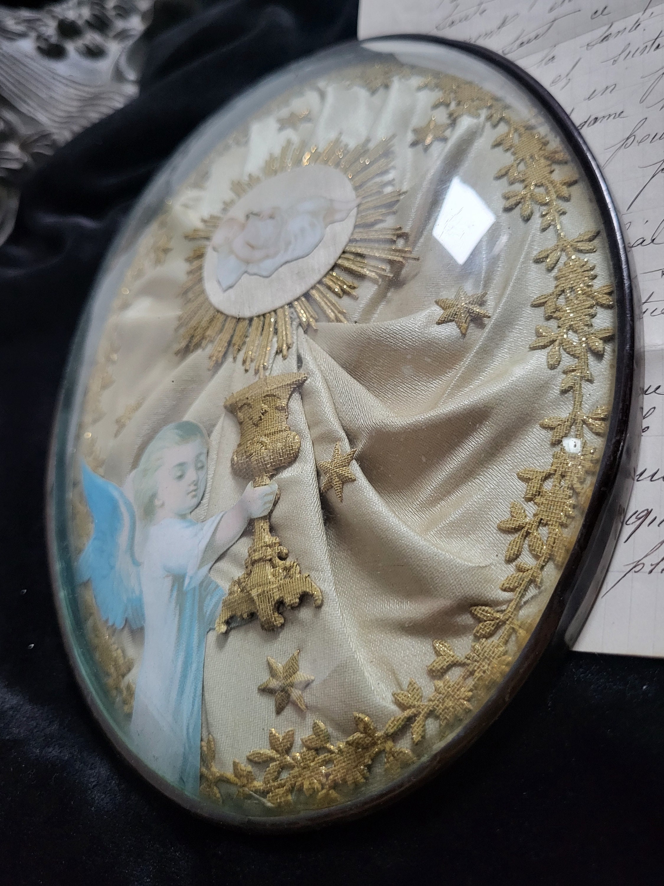 Antique Relic With Chalice and Angels Monastery Artwork - Etsy