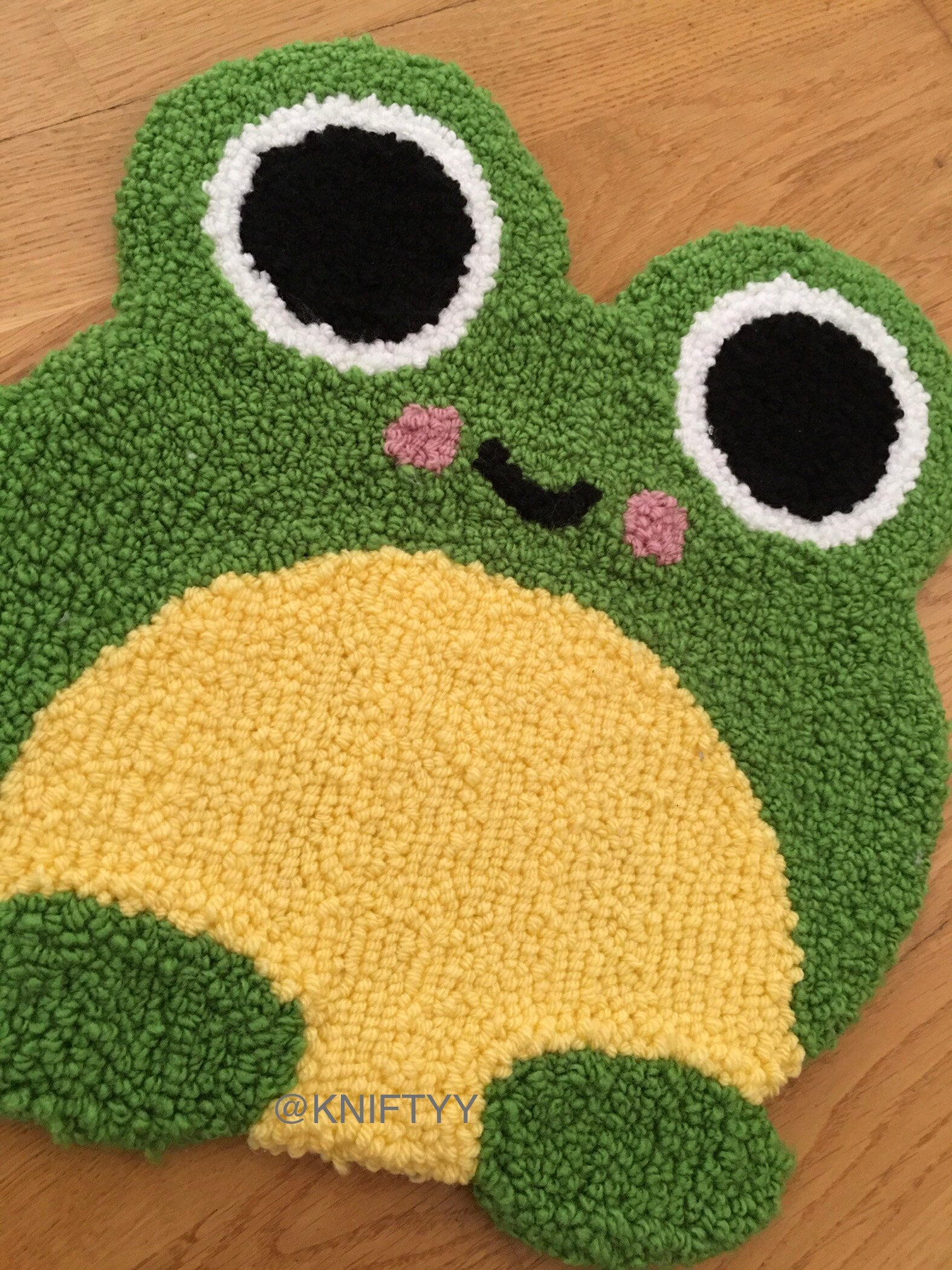 Handmade Frog Rug | Kawaii Frog, Cute Tufted Frog Rug - Etsy