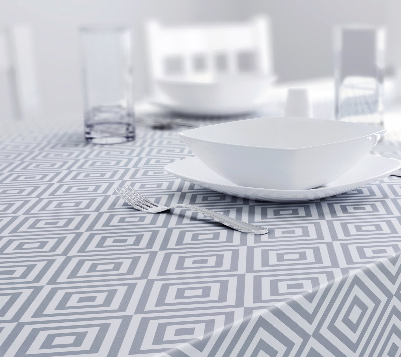 Dehaus® Grey Modern Stylish Wipe Clean PVC Tablecloth | Vinyl Table ...