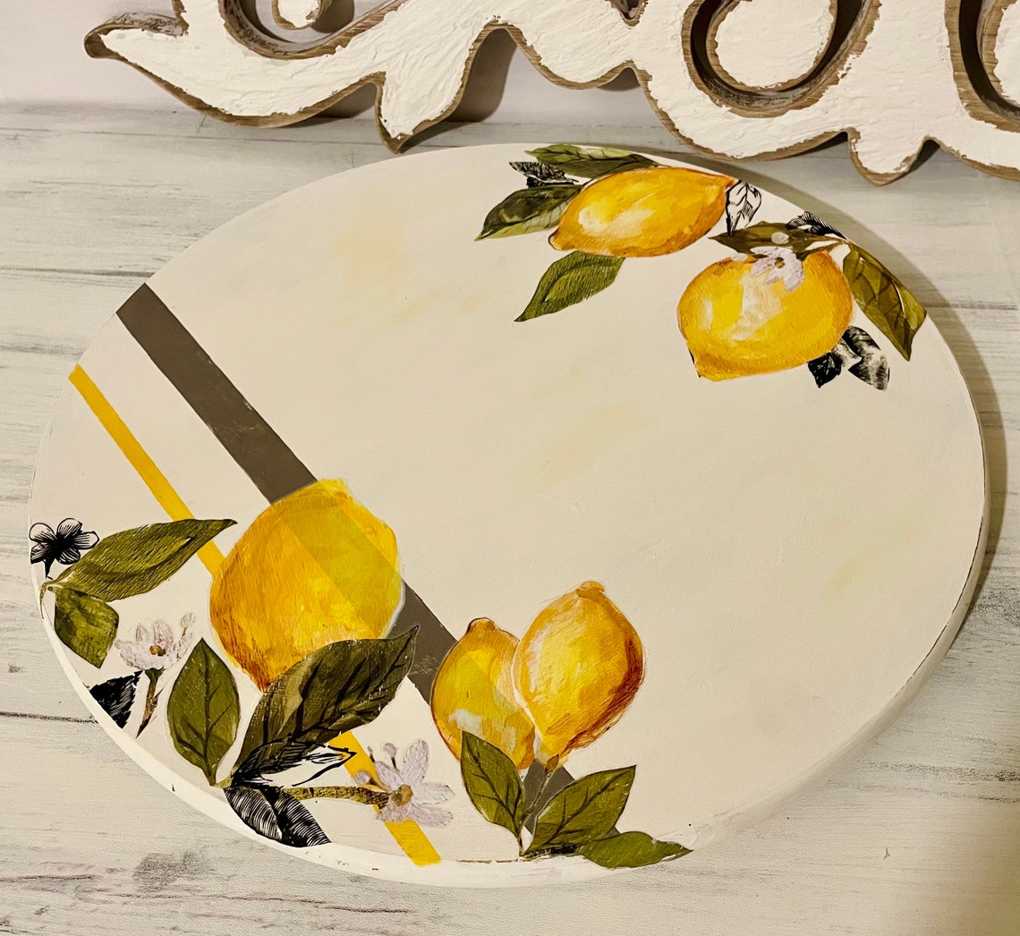 Farmhouse Lazy Susan Lemon Decor Customizable Lazy Susan | Etsy