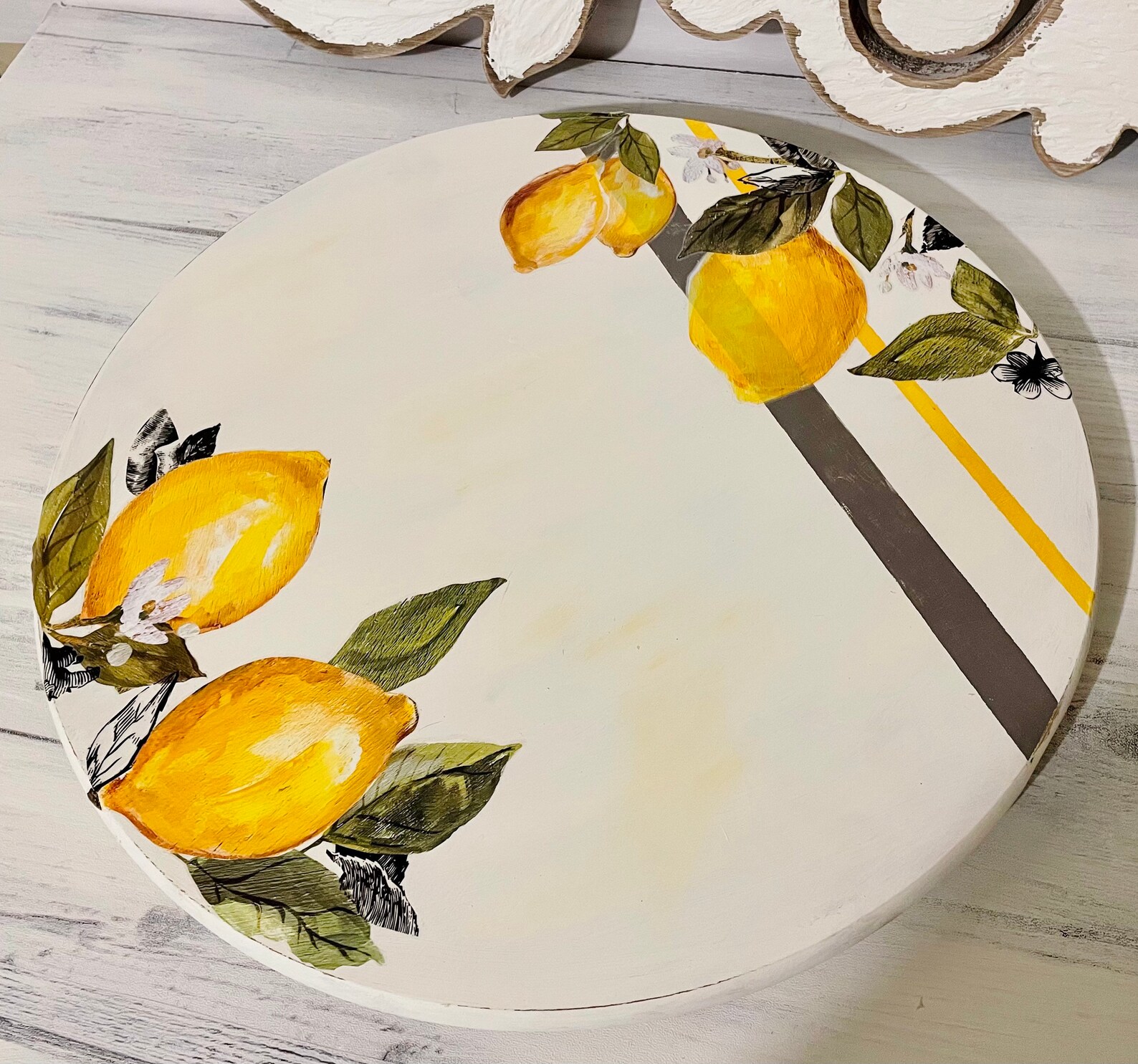 Farmhouse Lazy Susan Lemon Decor Customizable Lazy Susan | Etsy