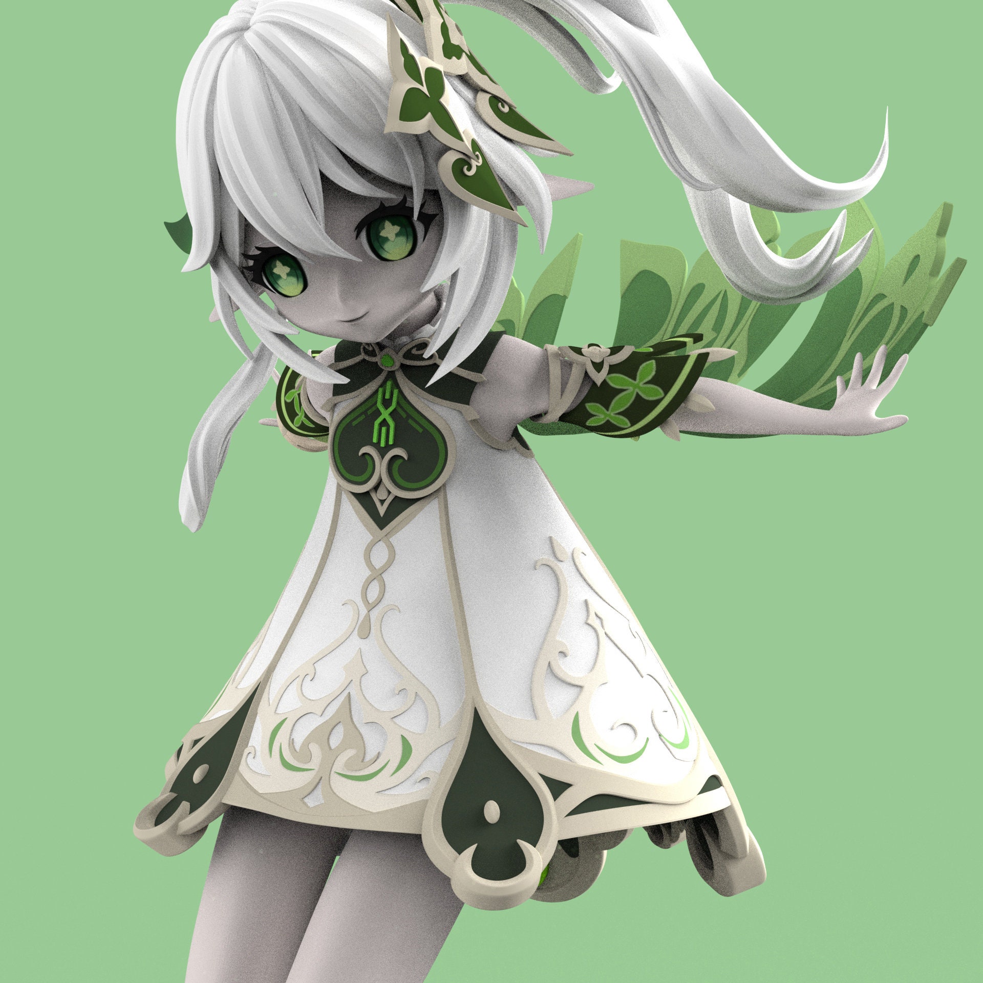 Genshin Impact - Nahida "lesser Lord Kusanali" (first Attack Pose) 3D ...