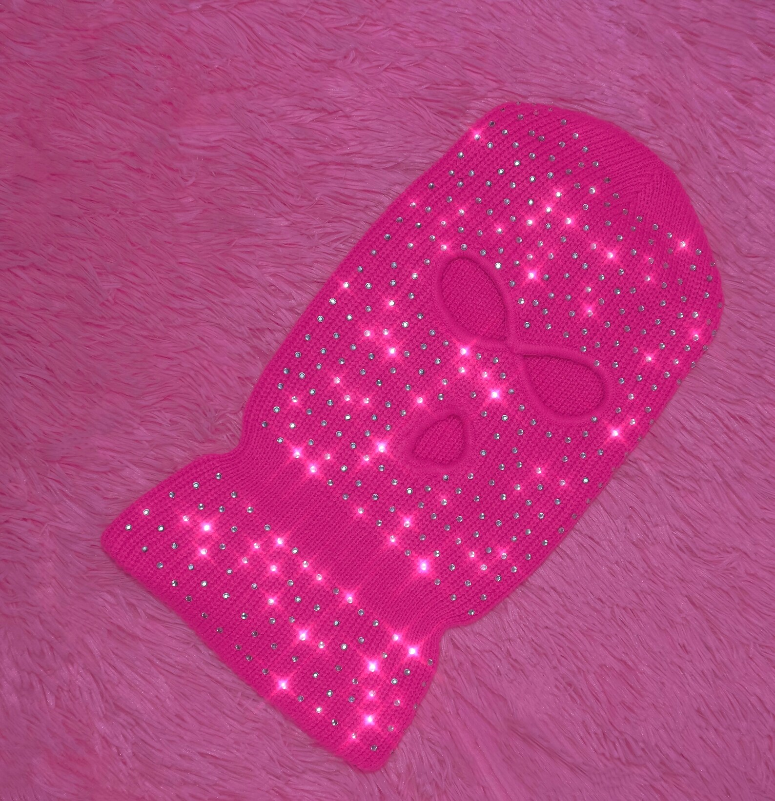 Rhinestone Ski Mask PINK Sparkle Full Face Ski Mask Balaclava - Etsy