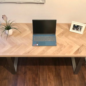 Solid Oak Parquet Home Office Desk - Etsy UK