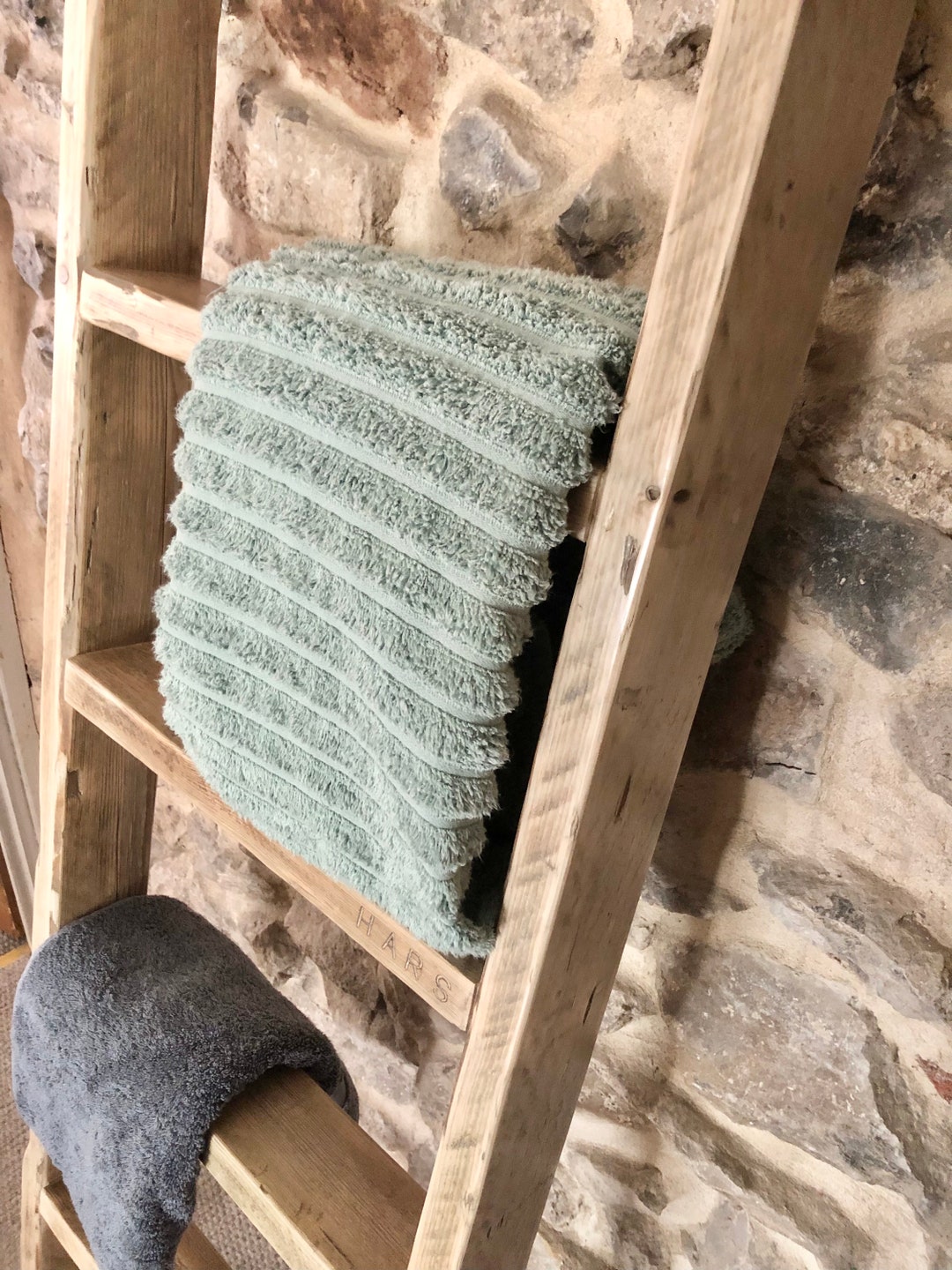 Rustic Reclaimed Wooden Towel Ladder - Blanket Ladder - Etsy UK