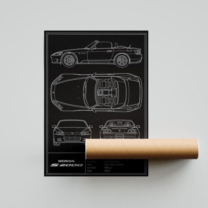 Honda S2000 AP1 Blueprint Poster - Etsy