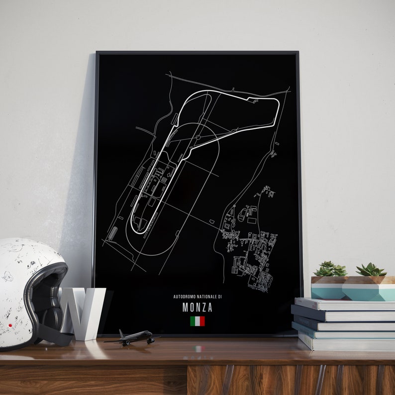 Monza Circuit Map Poster Perfect for Racing Fans - Etsy
