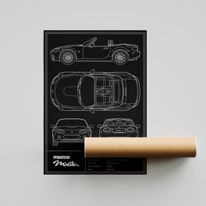 Mazda Miata NC Blueprint Poster - Etsy