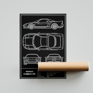 Honda NSX Blueprint Poster - Etsy Canada