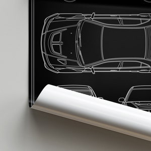 Mitsubishi Lancer Evo 6 Blueprint Poster - Etsy