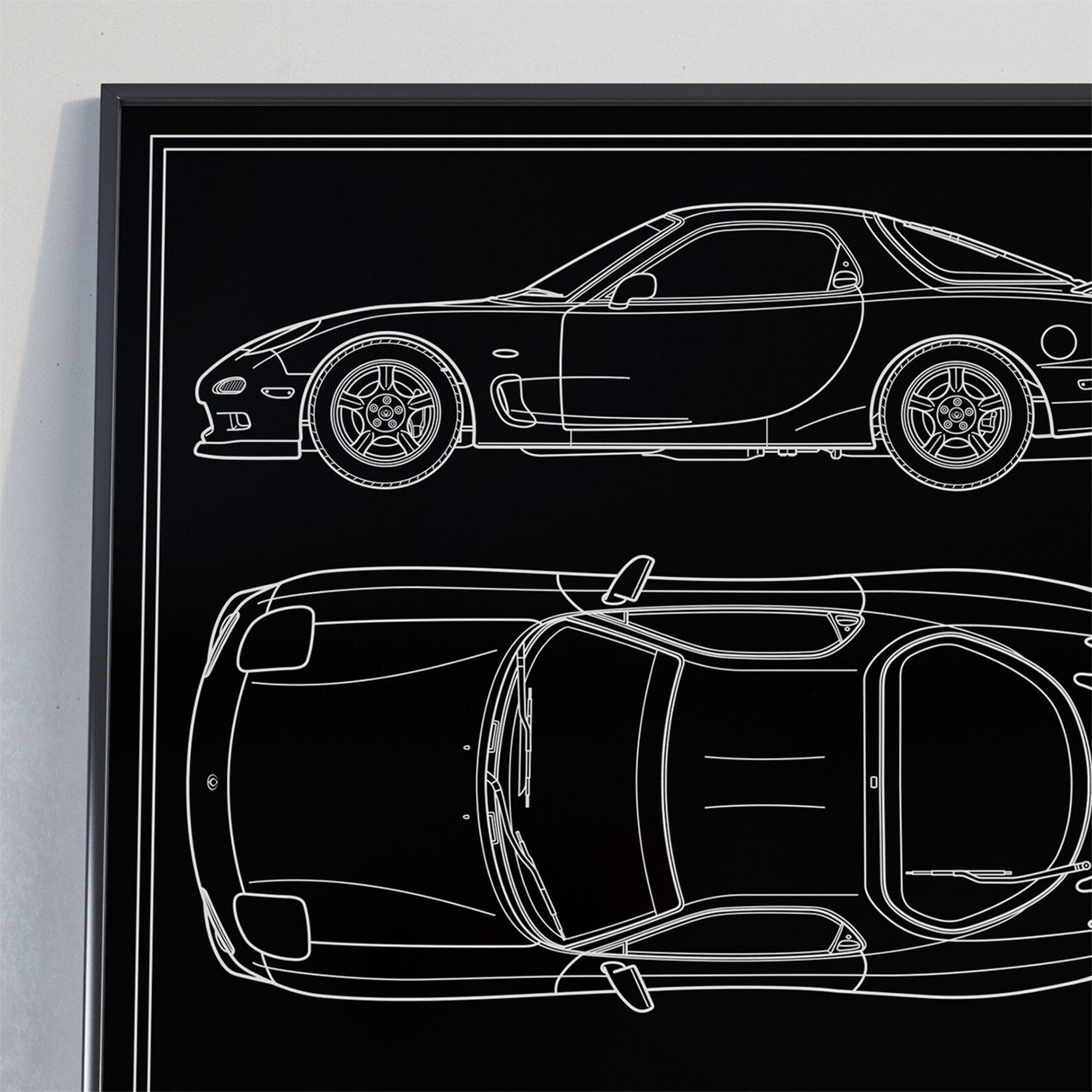 Mazda RX7 FD Blueprint Poster - Etsy