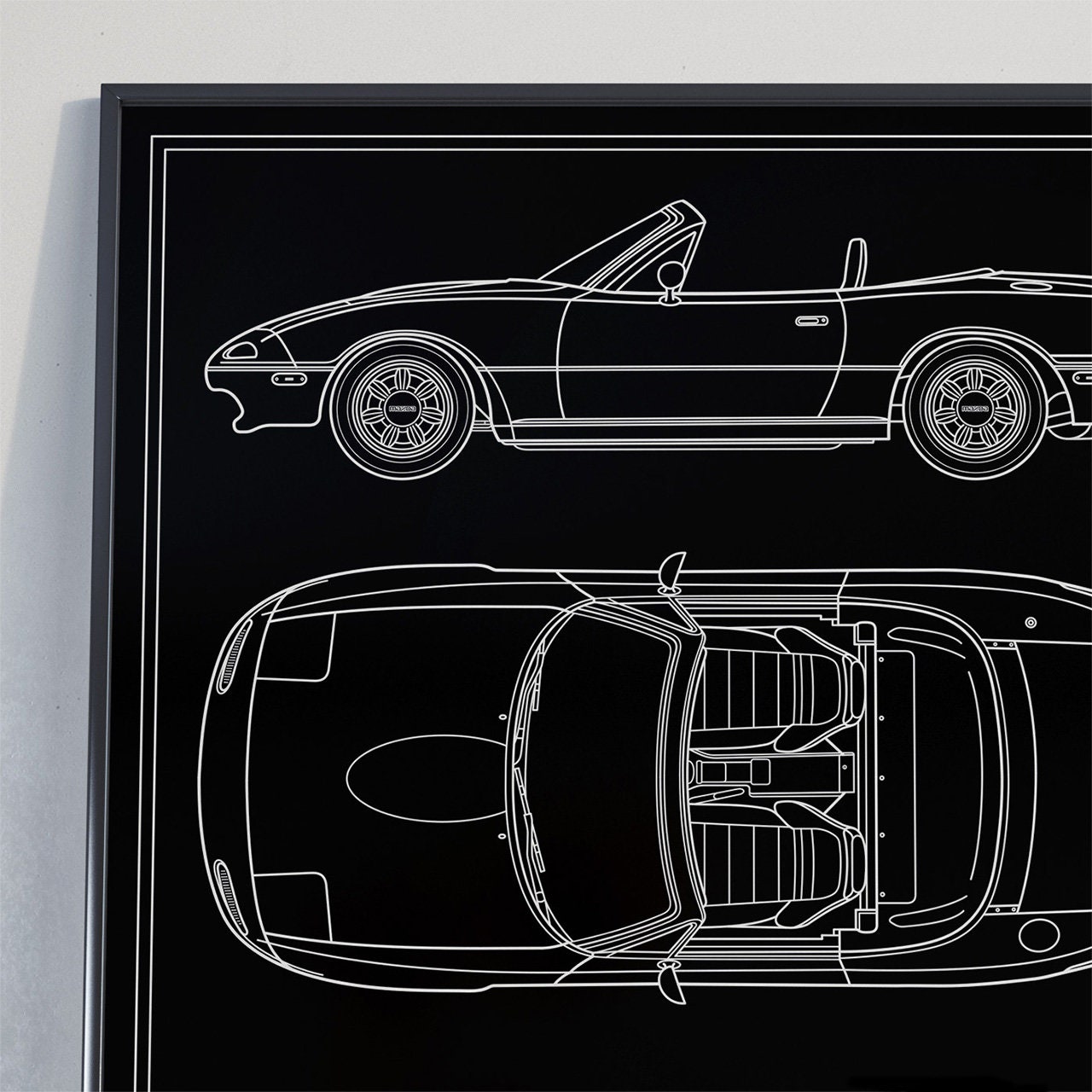 Mazda Miata NA Blueprint Poster - Etsy Finland